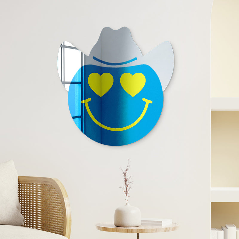 Smiley Face with Cowboy Hat and Sweet Heart Eyes Decorative Wall ...