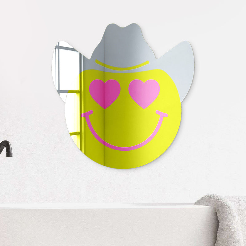Smiley Face with Cowboy Hat and Sweet Heart Eyes Decorative Wall ...