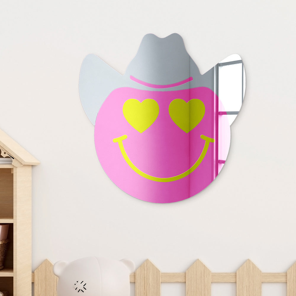 Smiley Face with Cowboy Hat and Sweet Heart Eyes Decorative Wall ...