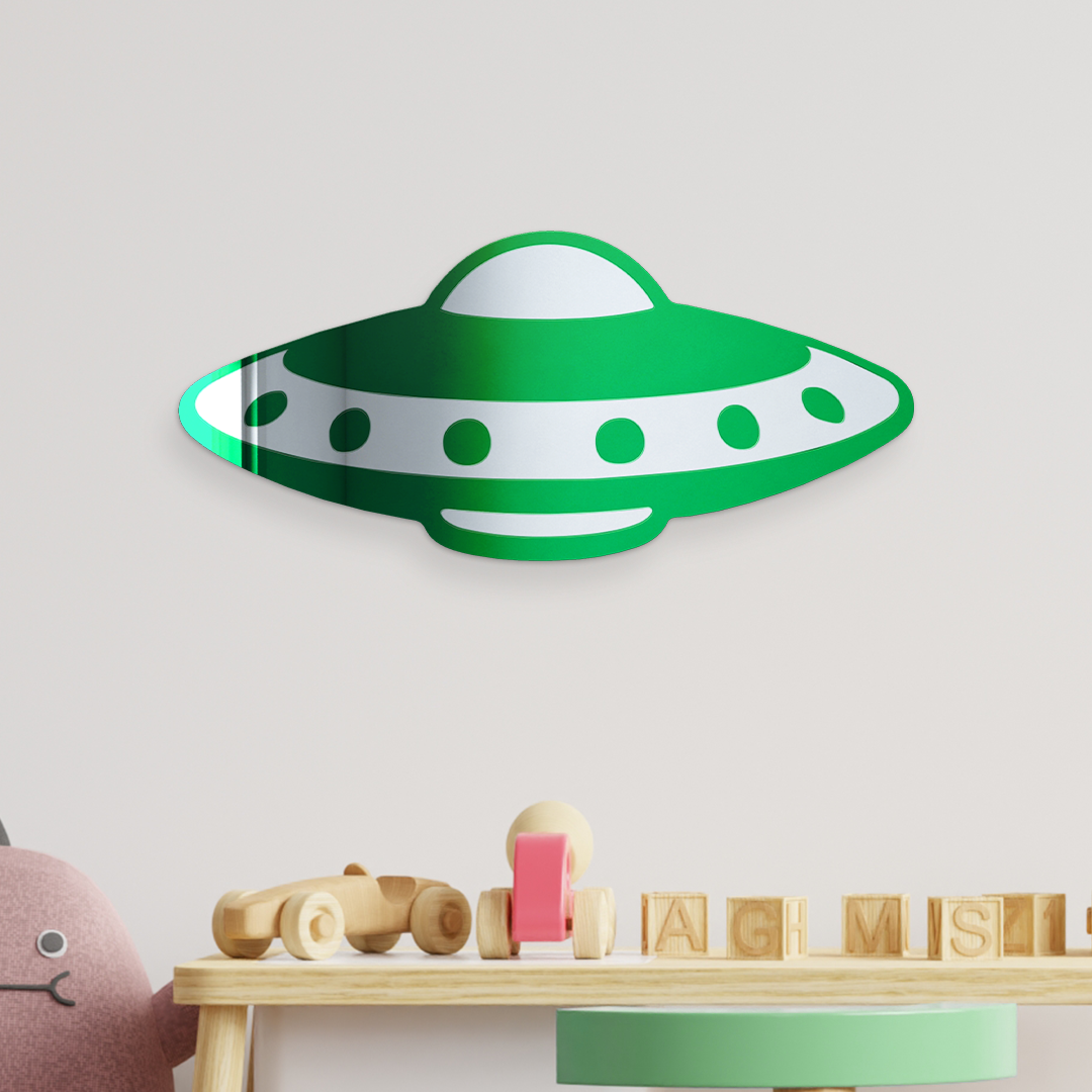 Retro UFO Alien Wall Decor | Acrylic Mirror Art