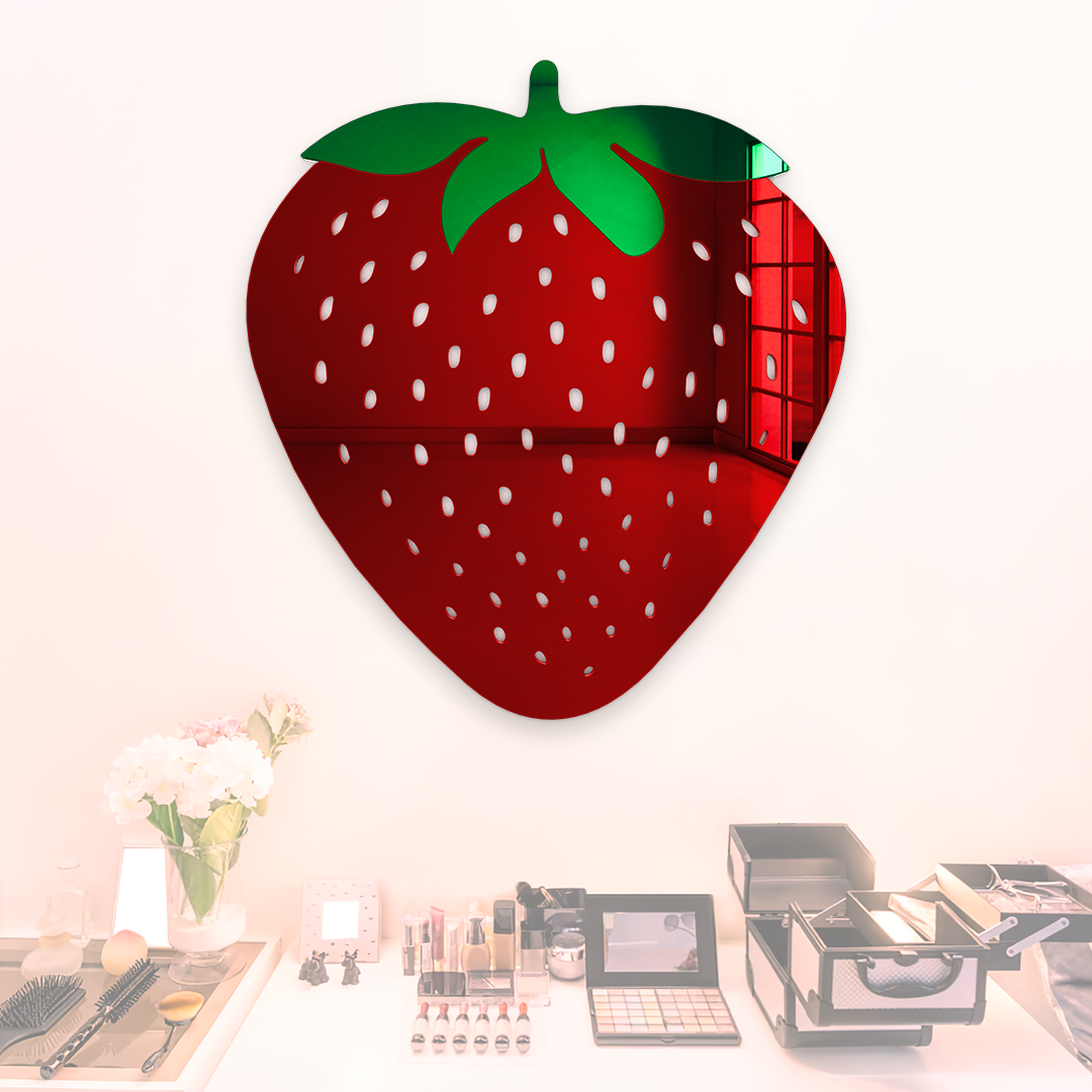 Strawberry Wall Decor | Decorative Wall Mirror | Cool Home Decor