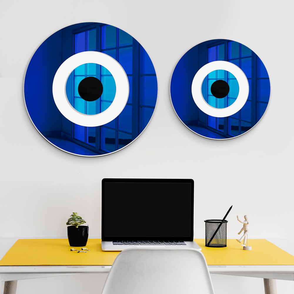 Evil Eye Mirror Decor | Reflective Evil Eye Art Sign | 4ArtWorks