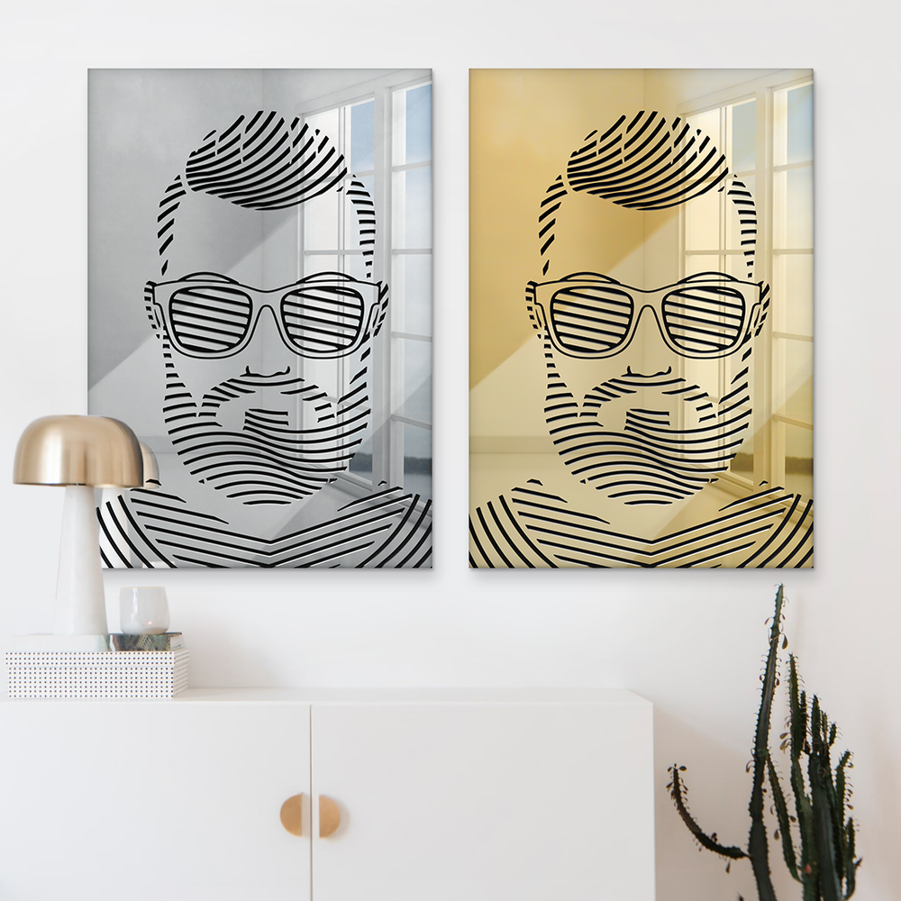 Mykonos Jet Set Portrait Mirrored Wall Art | Decorative Wall Mirror