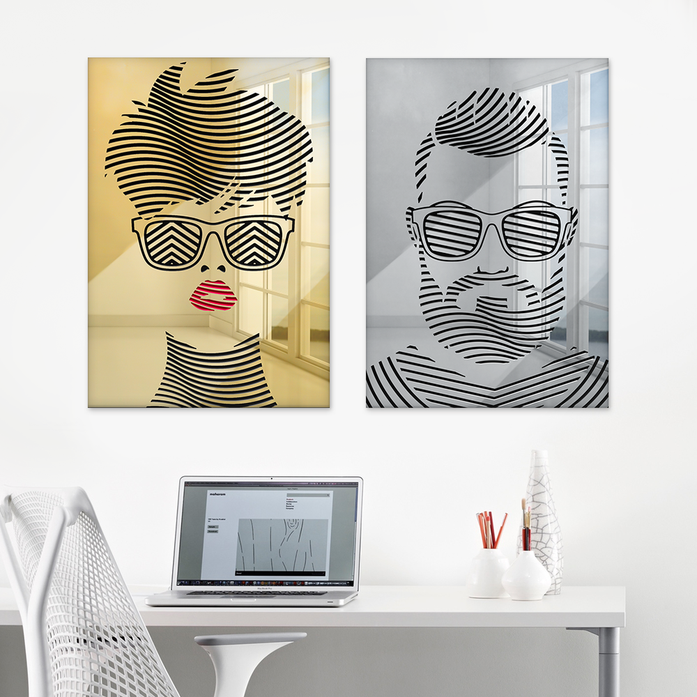 Mykonos Jet Set Portrait Mirrored Wall Art | Decorative Wall Mirror