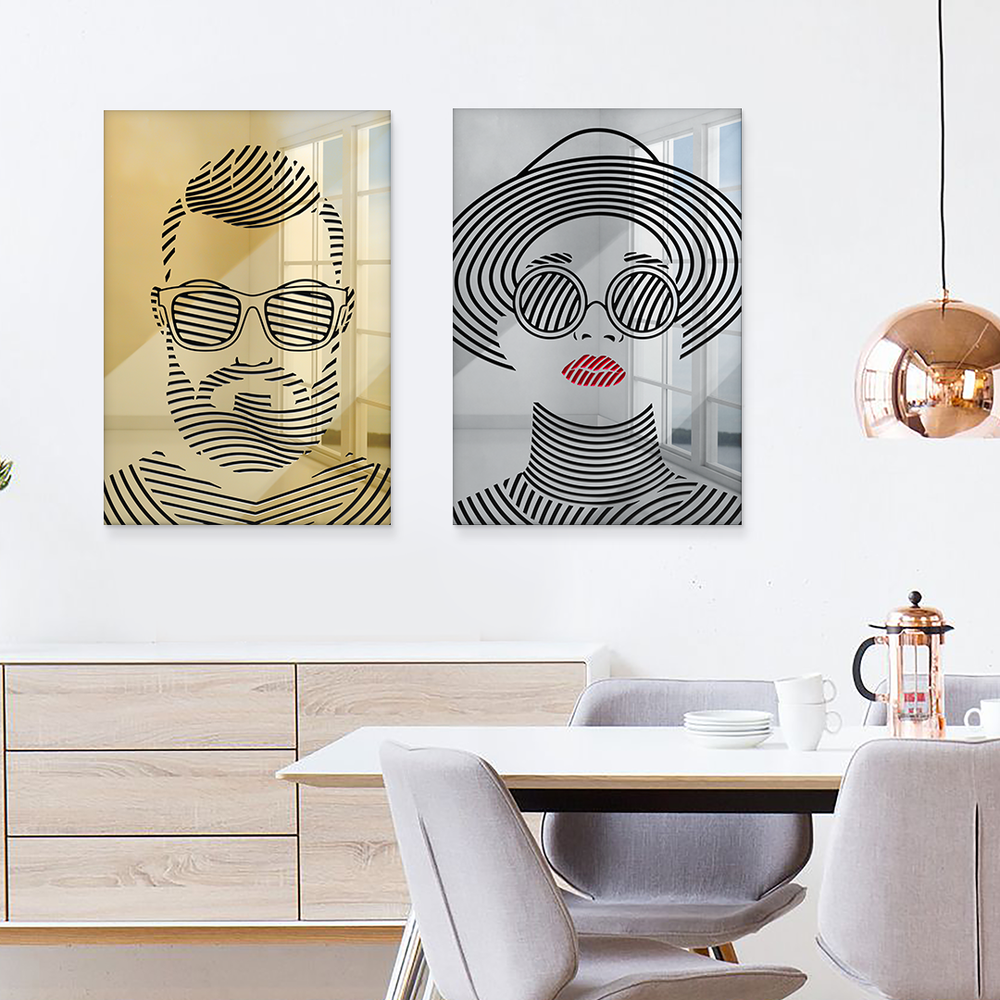 Mykonos Jet Set Portrait Mirrored Wall Art | Decorative Wall Mirror