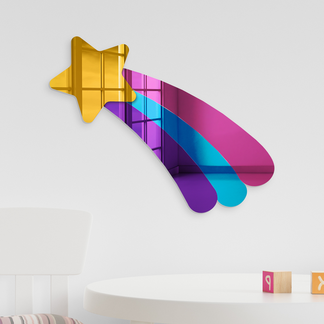 Shooting Star Mirror Cool Wall Art | Kids Wall Decor | 4ArtWorks