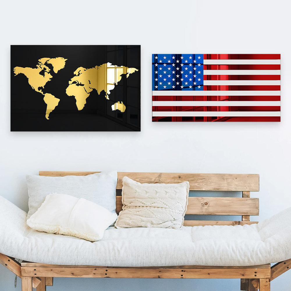 World Map Acrylic Wall Hanging | Travel-Themed Wall Decor