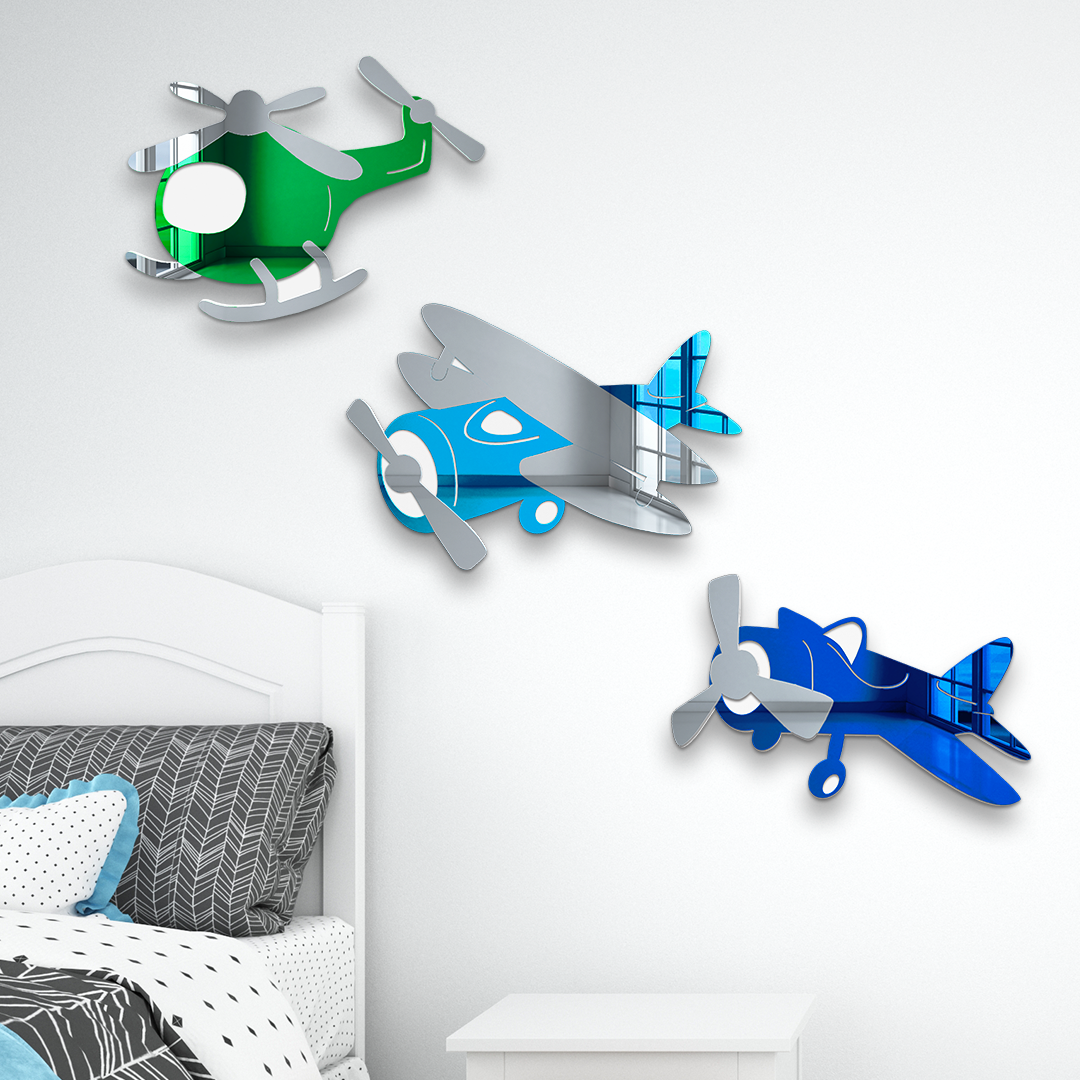 Airplane Decorative Mirrors | Biplane, Monoplane & Helicopter Acrylic ...