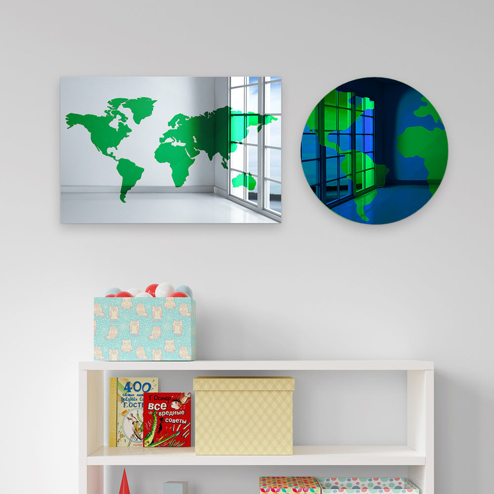 World Map Acrylic Wall Hanging | Travel-Themed Wall Decor