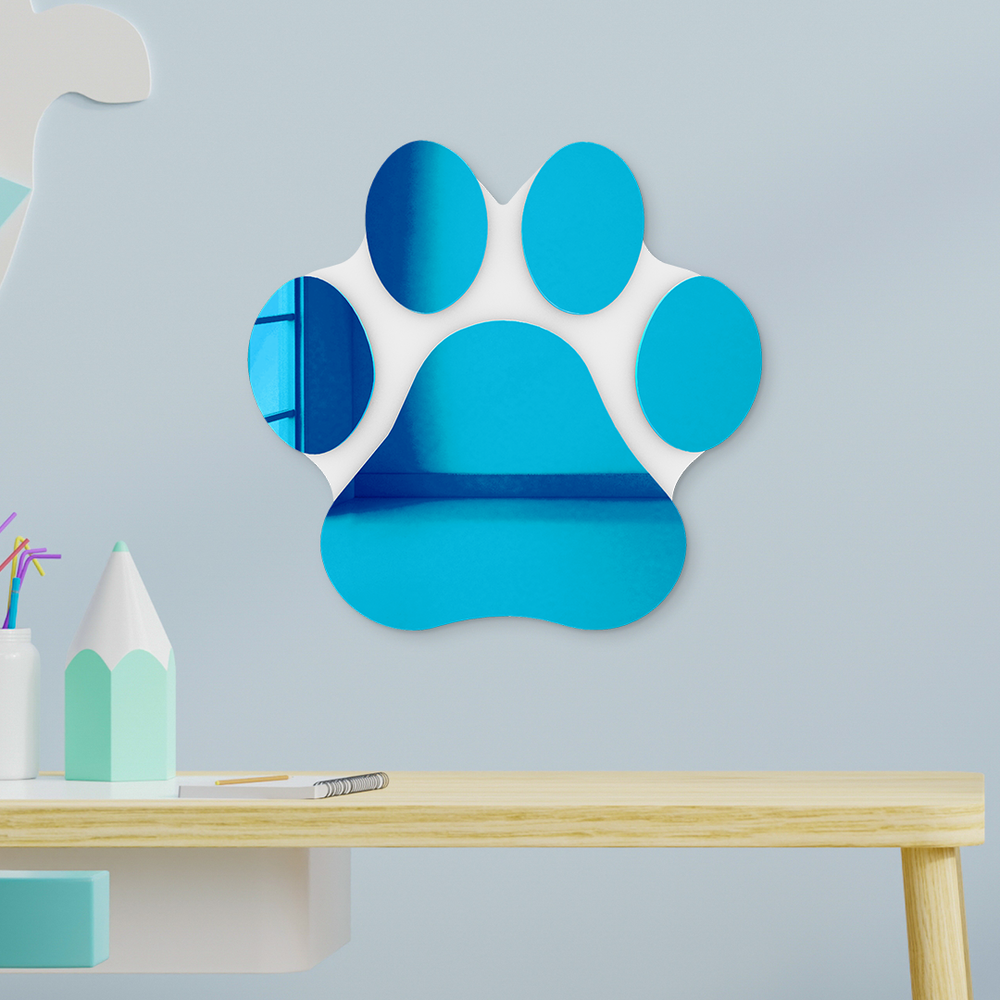 Paw Print Decorative Wall Mirror | Animal-Themed Decor for Kids | Cute ...