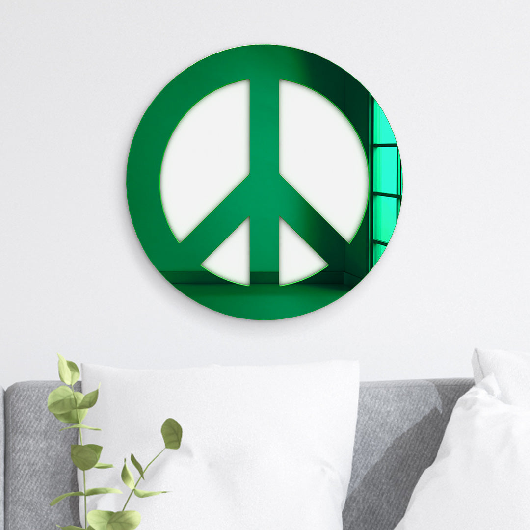 Peace Sign Mirrored Wall Sign | Cool Acrylic Wall Art