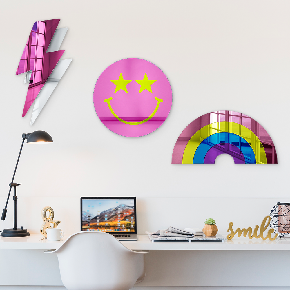 Smiley Face Decorative Wall Mirrors | Cool Acrylic Wall Art