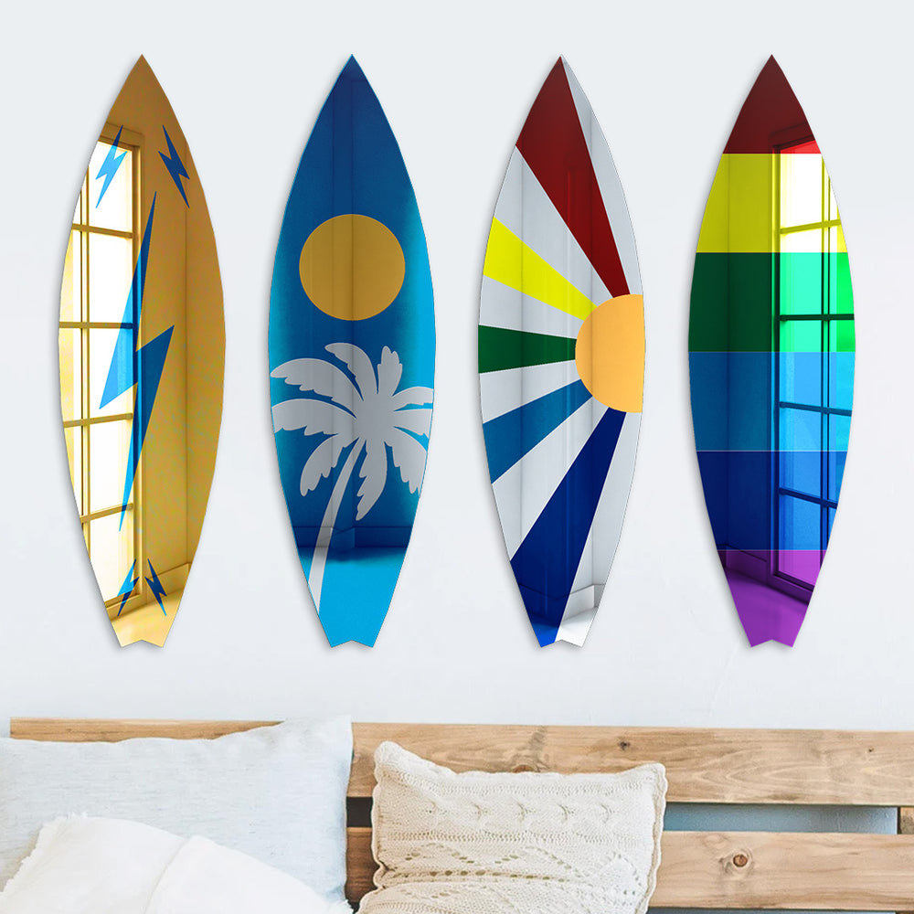 Surfboard Acrylic Mirror Wall Art | Fun Designs