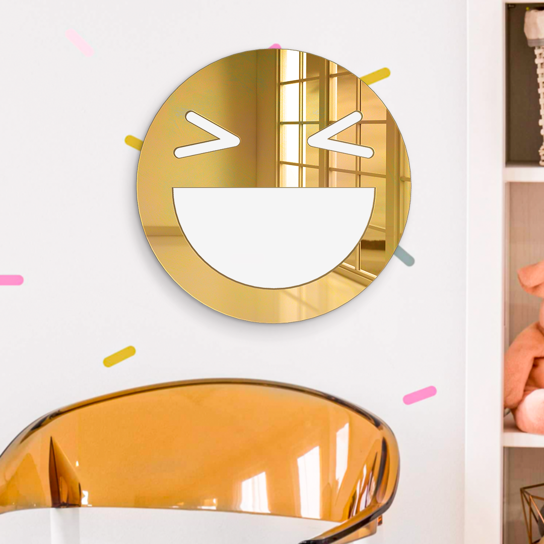 HAHA EMOJI WALL MIRROR | COOL WALL ART | FUN GIFT