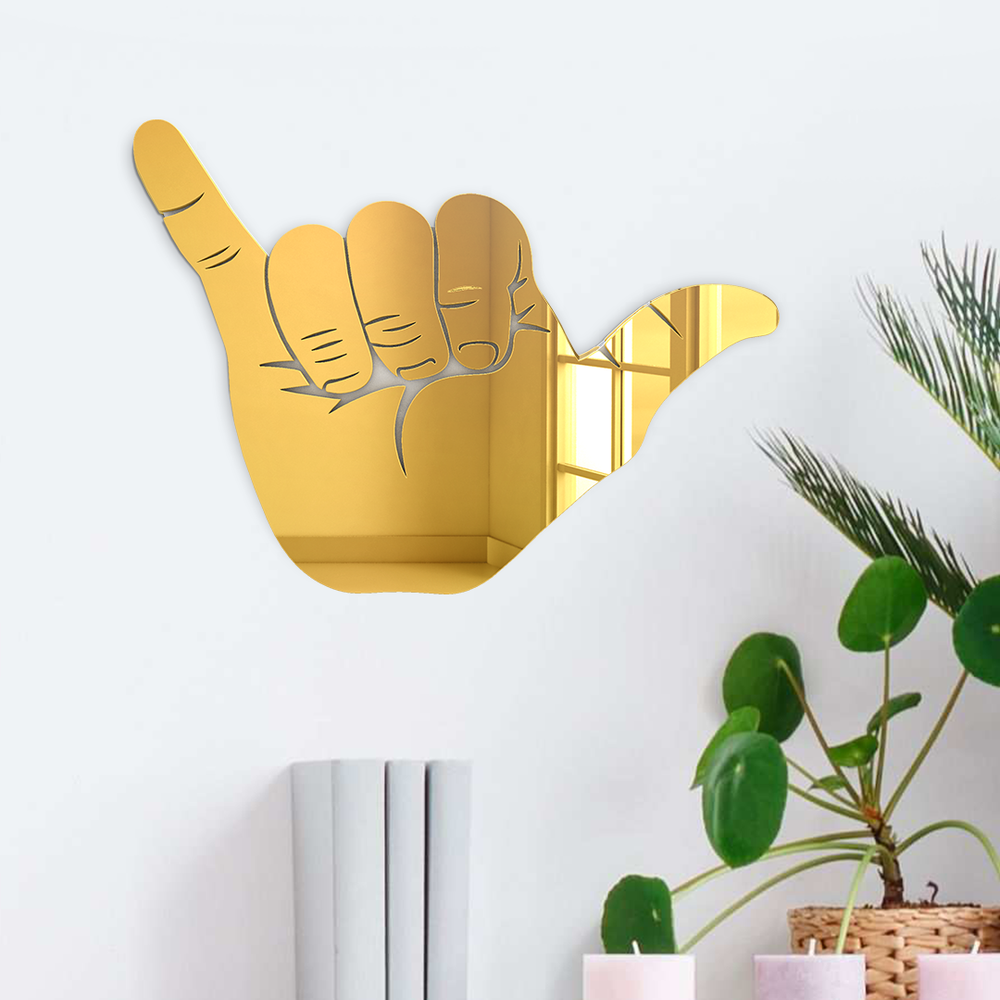 HANG LOOSE WALL MIRROR | SHAKA HAND DECOR | 4ARTWORKS