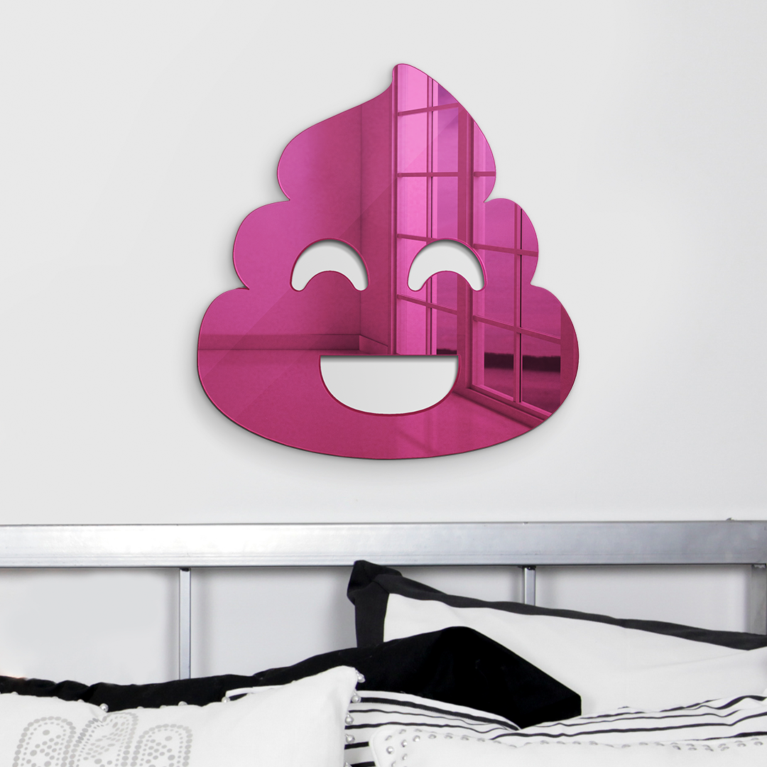 POOP EMOJI WALL MIRROR | COOL WALL ART | 4ARTWORKS