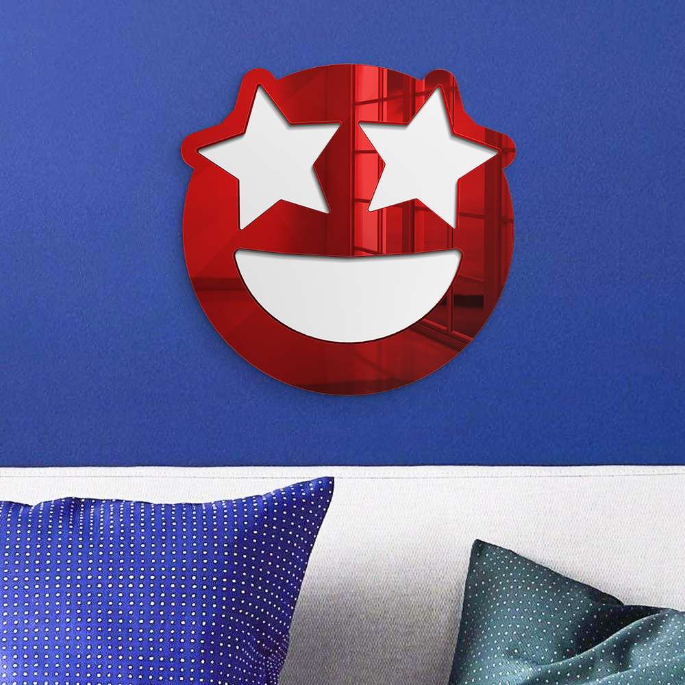 STAR STRUCK EMOJI WALL MIRROR | COOL WALL ART | 4ARTWORKS