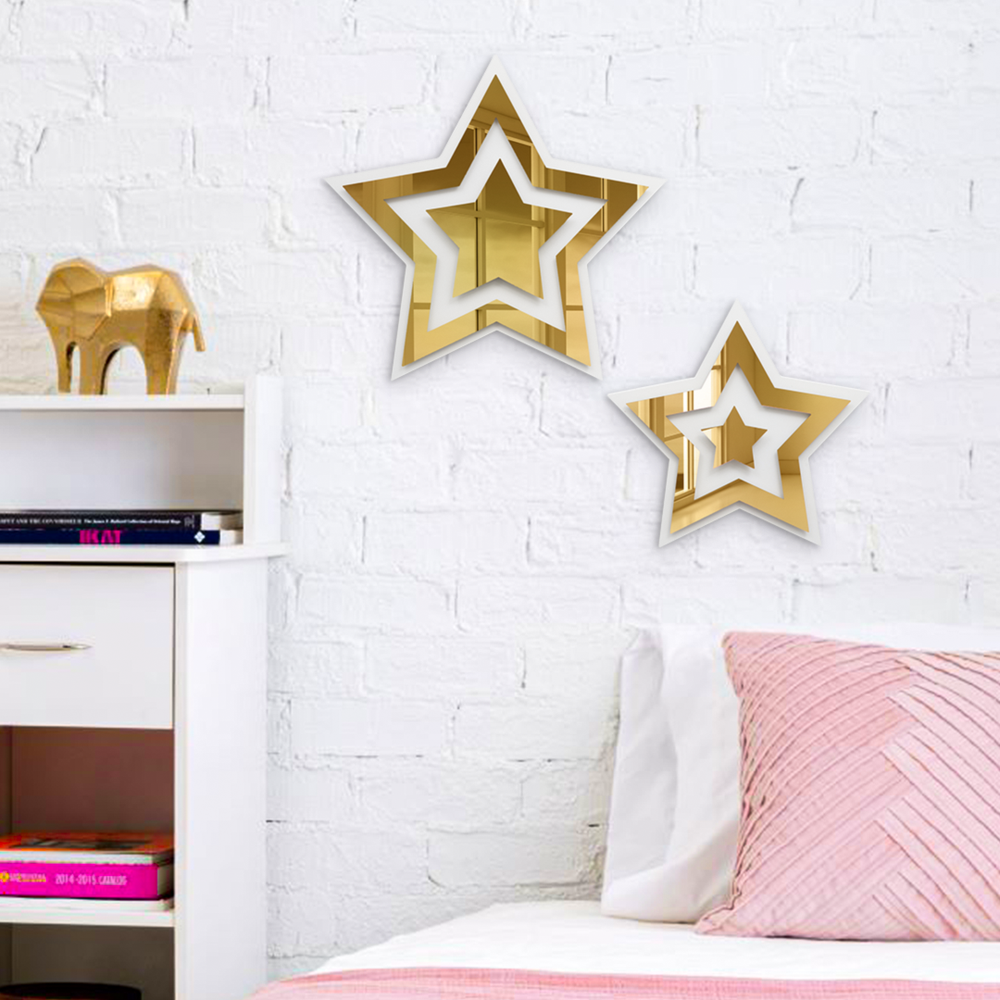 Star Wall Decor Mirror (Pair) | Dorm & Kids Wall Art | 4ArtWorks