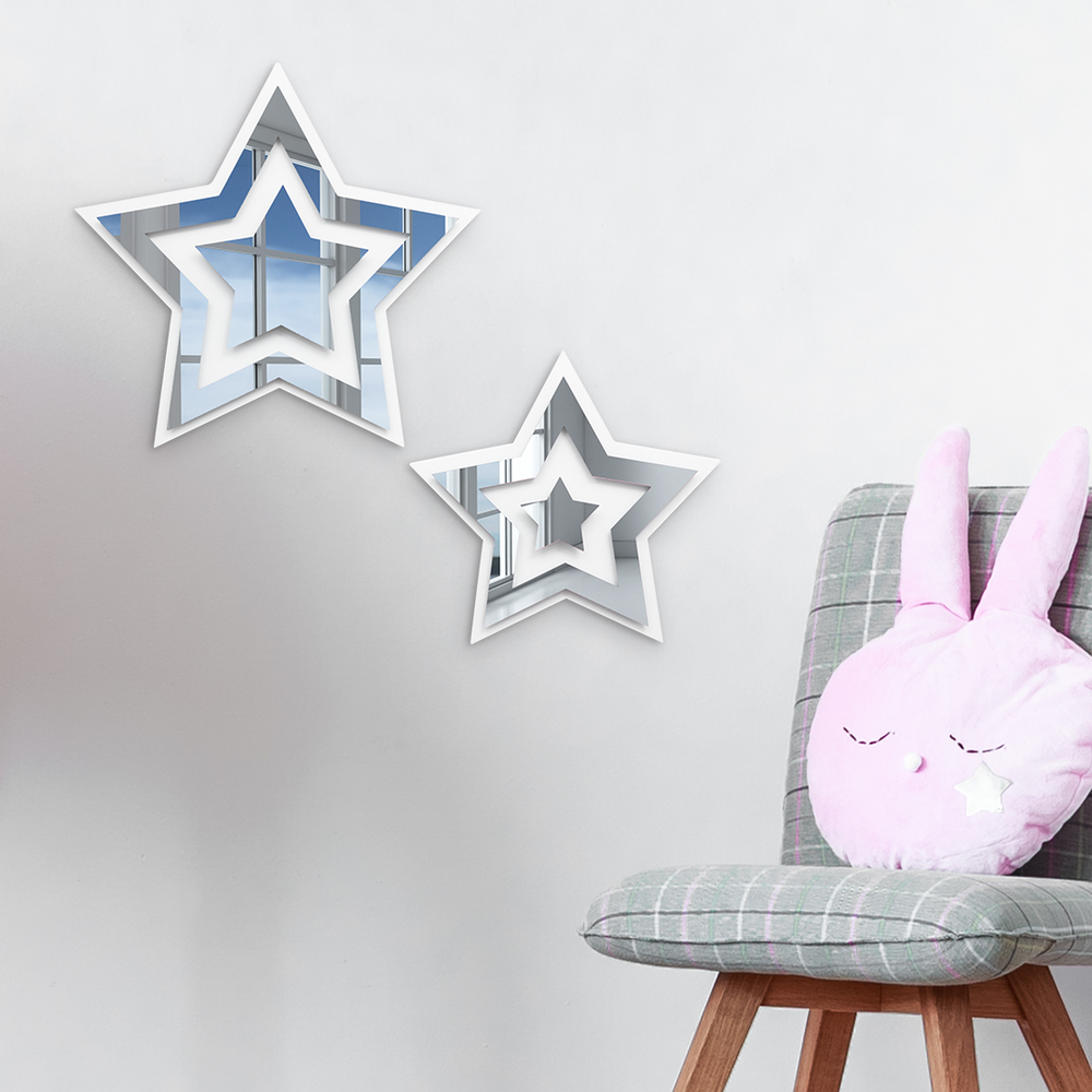 Star Wall Decor Mirror (Pair) | Dorm & Kids Wall Art | 4ArtWorks