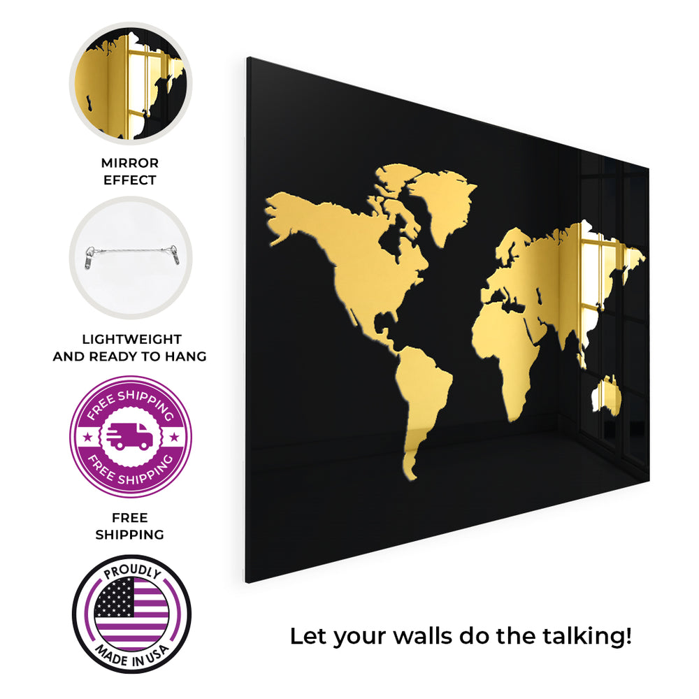 World Map Acrylic Wall Hanging | Travel-Themed Wall Decor